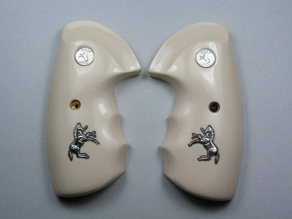 Colt Python Improved Oversized with Finger Grooves Simulated Ivory Pis ...